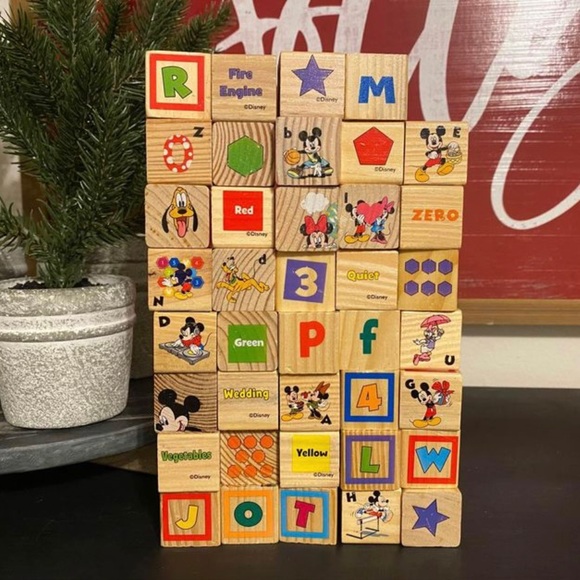 Disney | Toys | Disney Mickey Mouse Wooden Learning Blocks | Poshmark